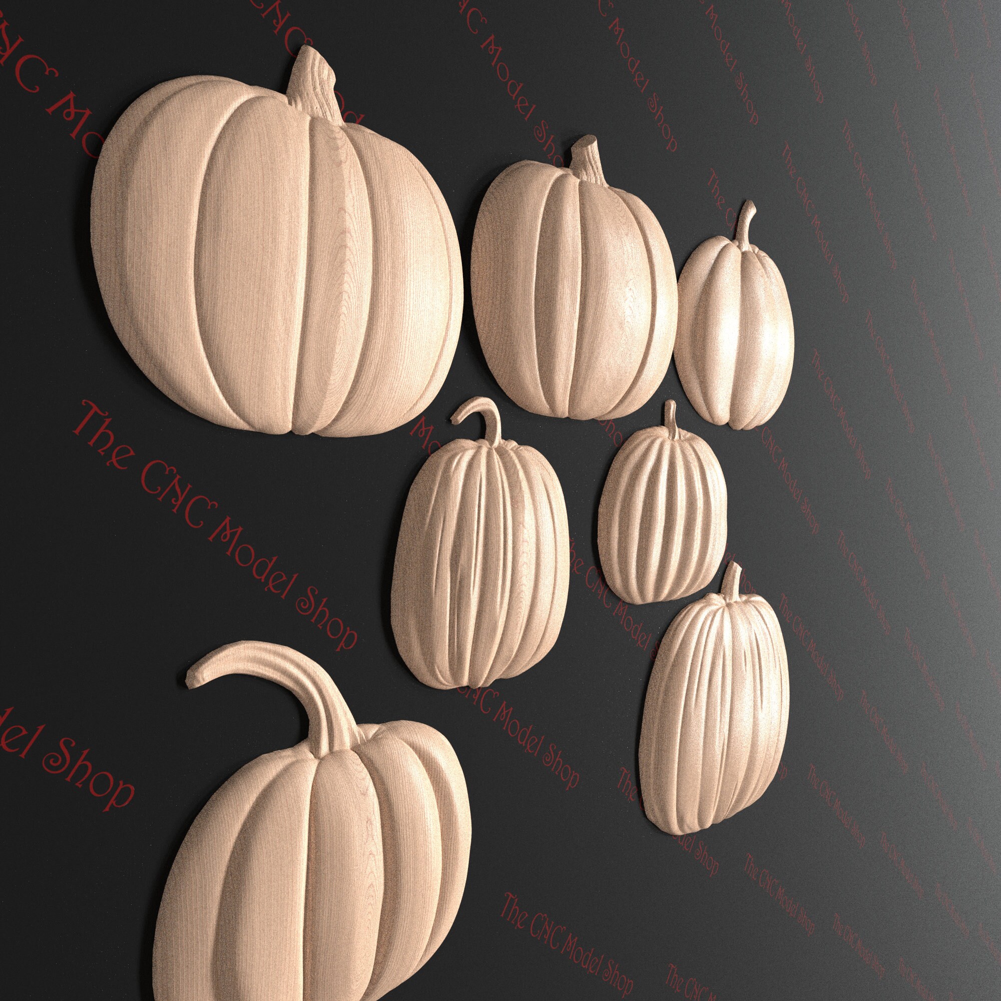 3D Relief STL File Fall Pumpkin Pack 2 for CNC Router Carving - Etsy