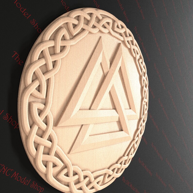 Norse Wall Art Featuring Valknut Symbol 3d Stl Relief File - Etsy