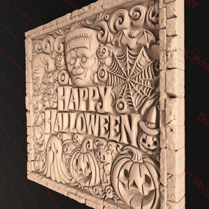 Happy Halloween 3D STL Relief File for CNC Carving/engraving - Etsy