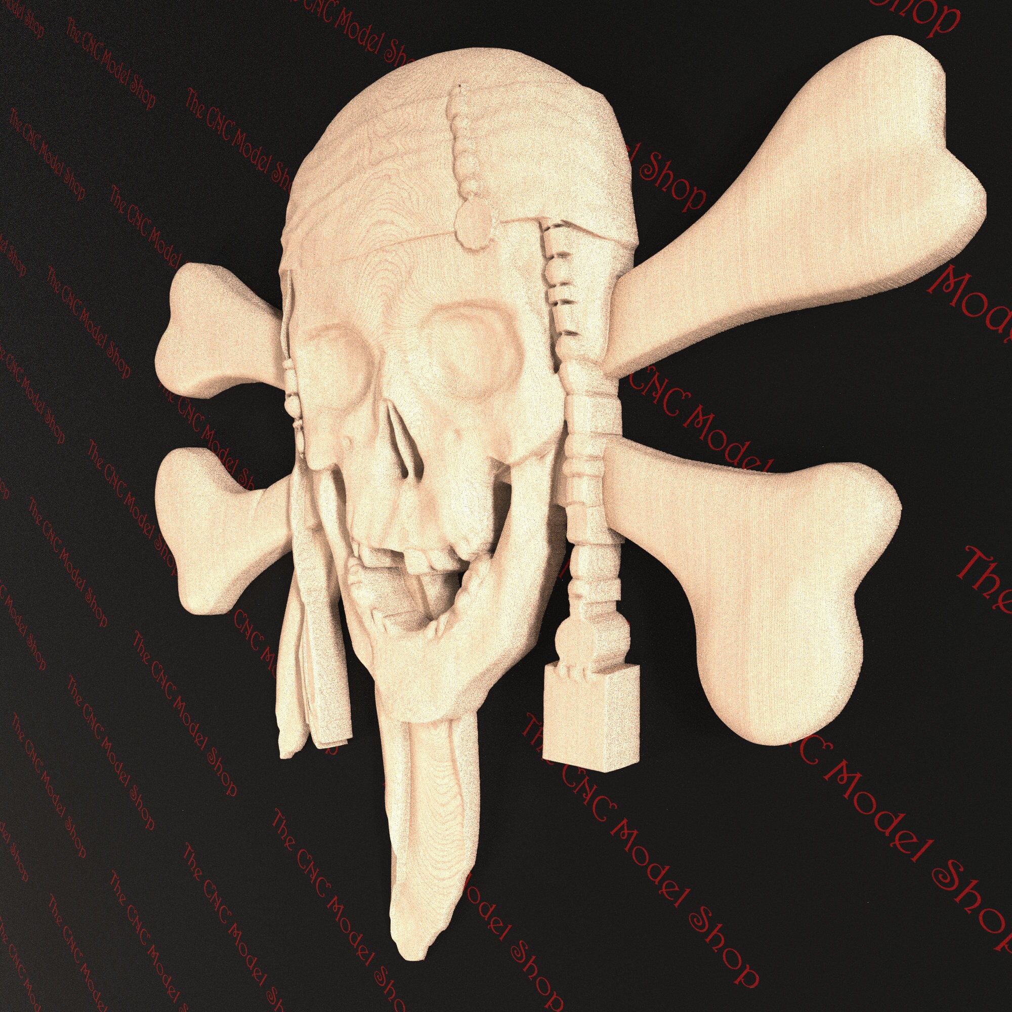 Pirate Skull and Bones 3d Stl Relief File for Cnc Router - Etsy