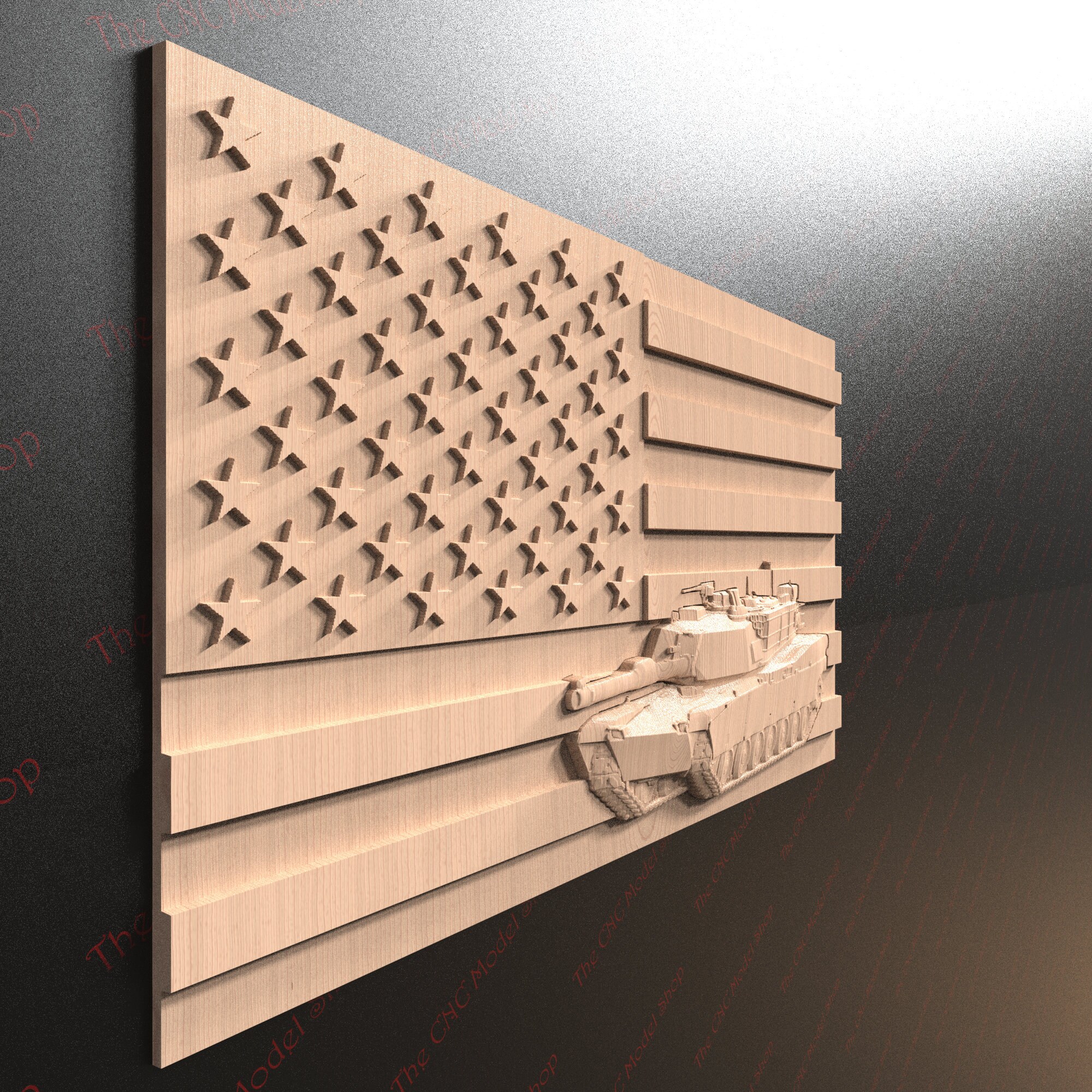 3 Pcs. 3D STL CNC Router File of the American Flag With M1 - Etsy