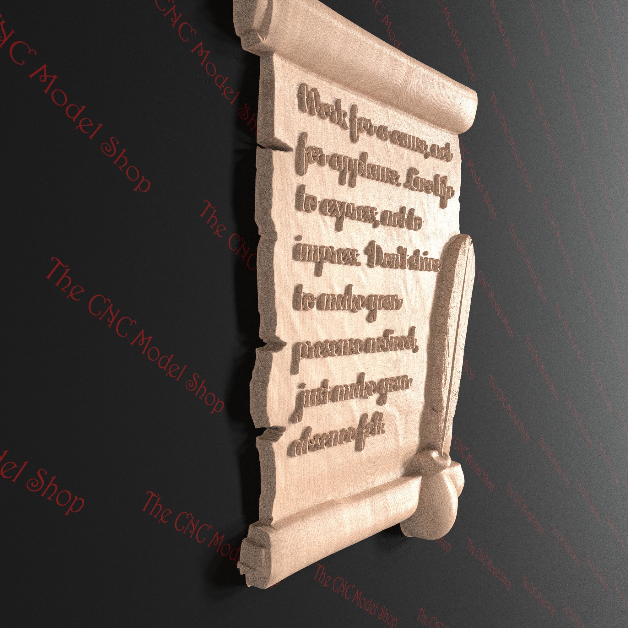 3D Relief STL File of a Old Scroll With Quill and Inkwell for - Etsy