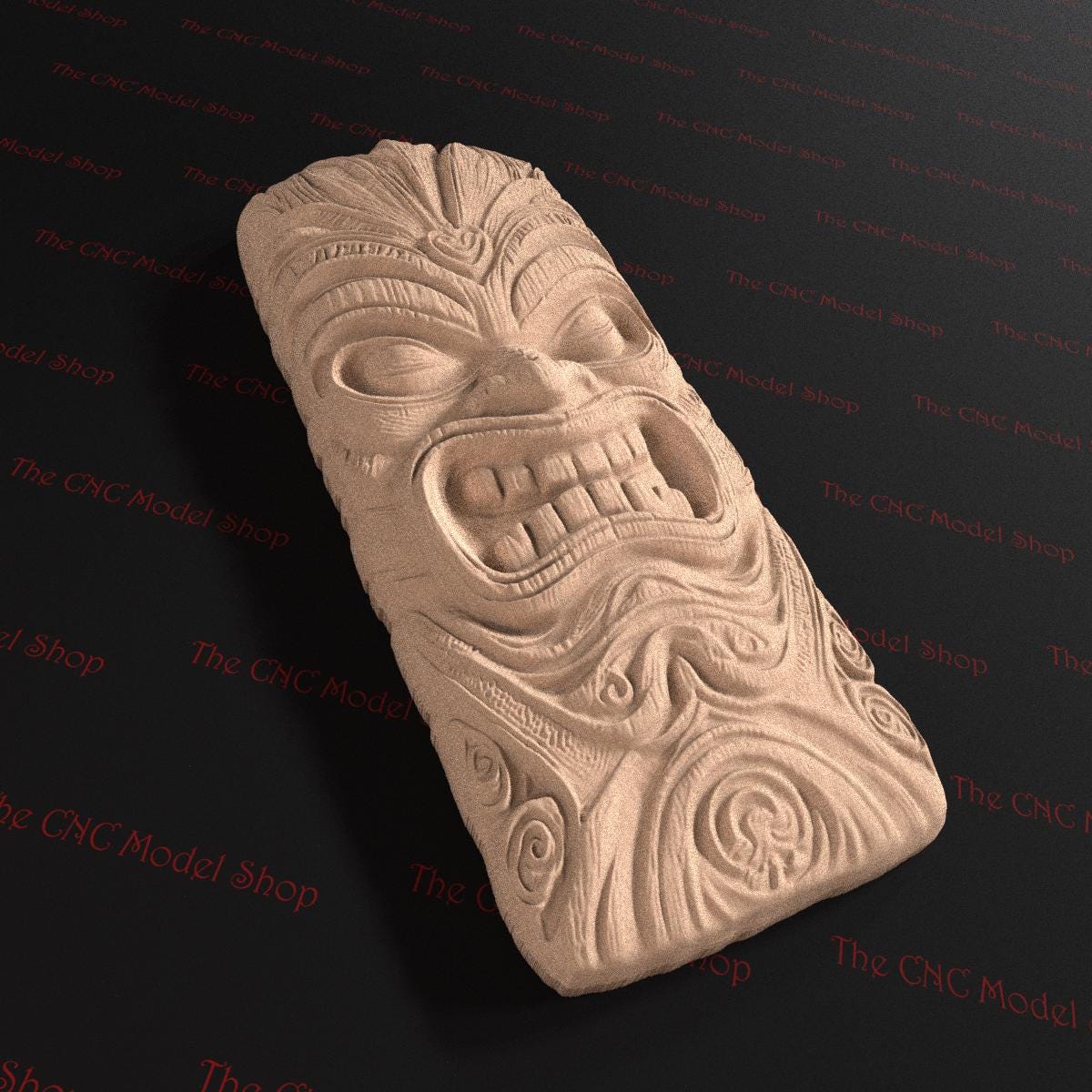 Tiki Mask 3D Relief File for CNC Router Carving or 3D Resin Printing ...