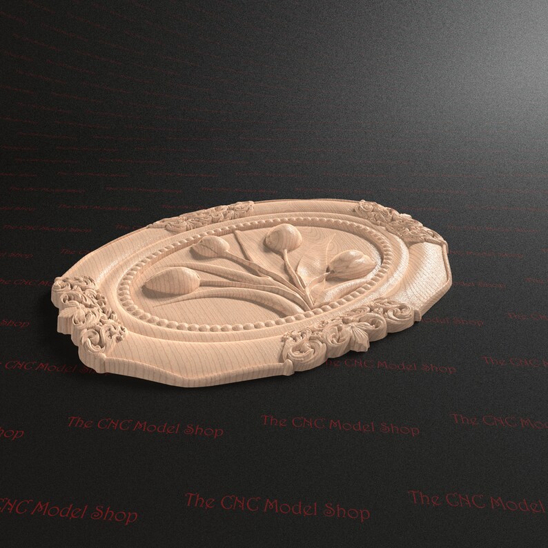 3D STL Relief File of a Floral Design in Frame for CNC Router - Etsy