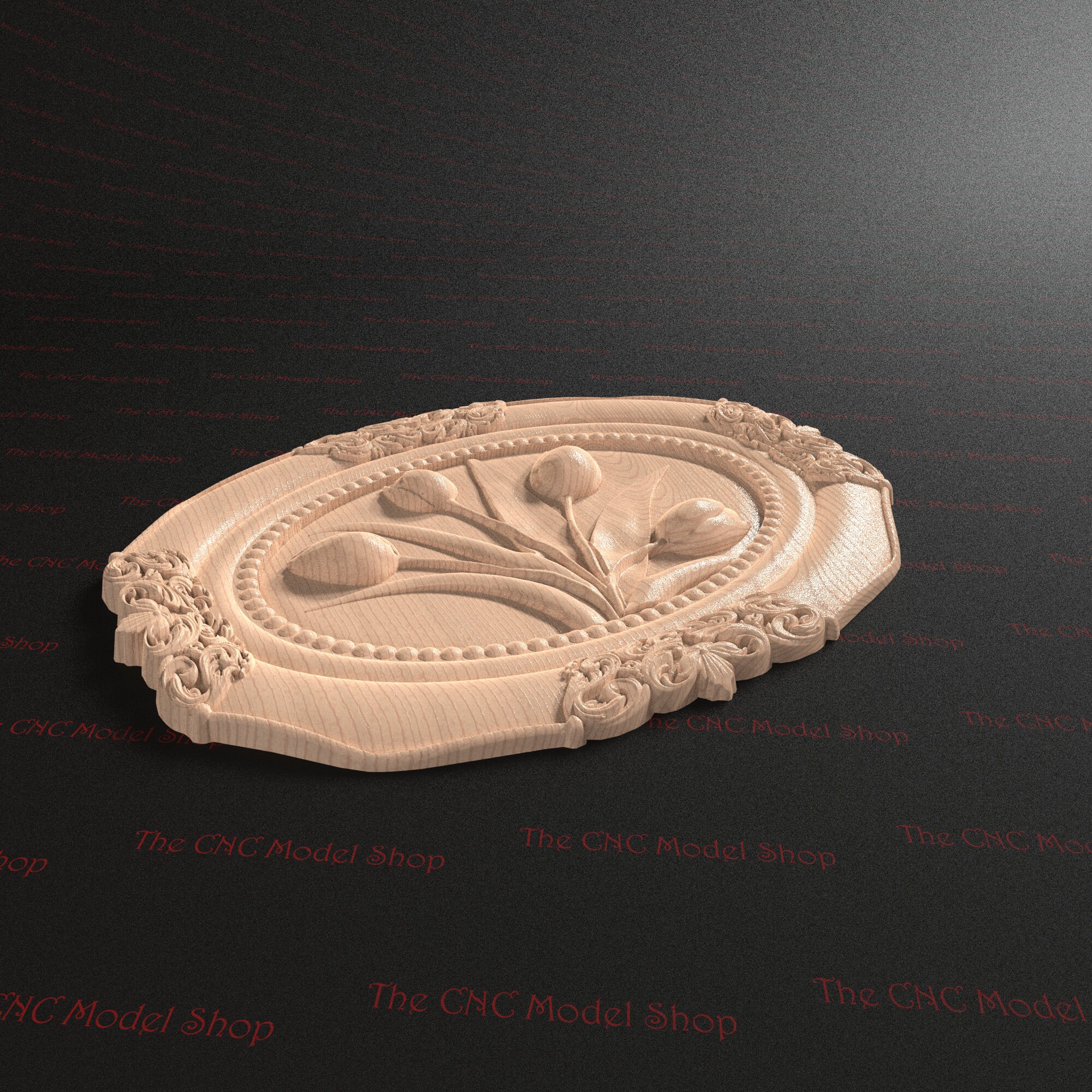 3D STL Relief File of a Floral Design in Frame for CNC Router - Etsy