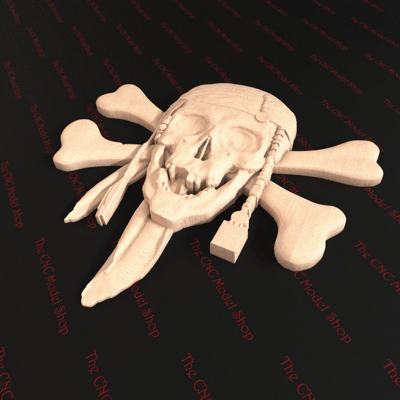 Pirate Skull and Bones 3d Stl Relief File for Cnc Router - Etsy