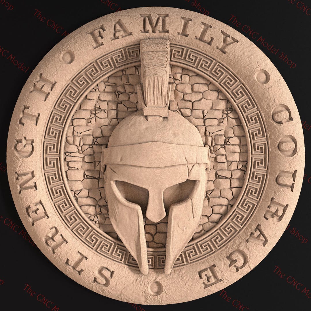 Spartan Sign, Strength, Family, Courage Wall Art, 3d Stl Relief File ...