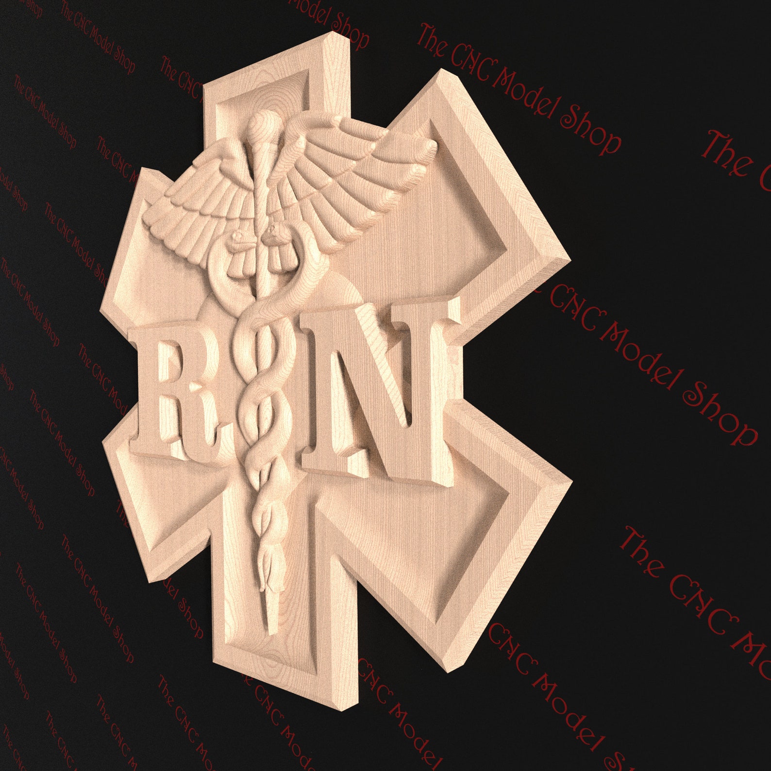 3d Relief STL File of an RN Wall Art Plaque for Cnc Router - Etsy