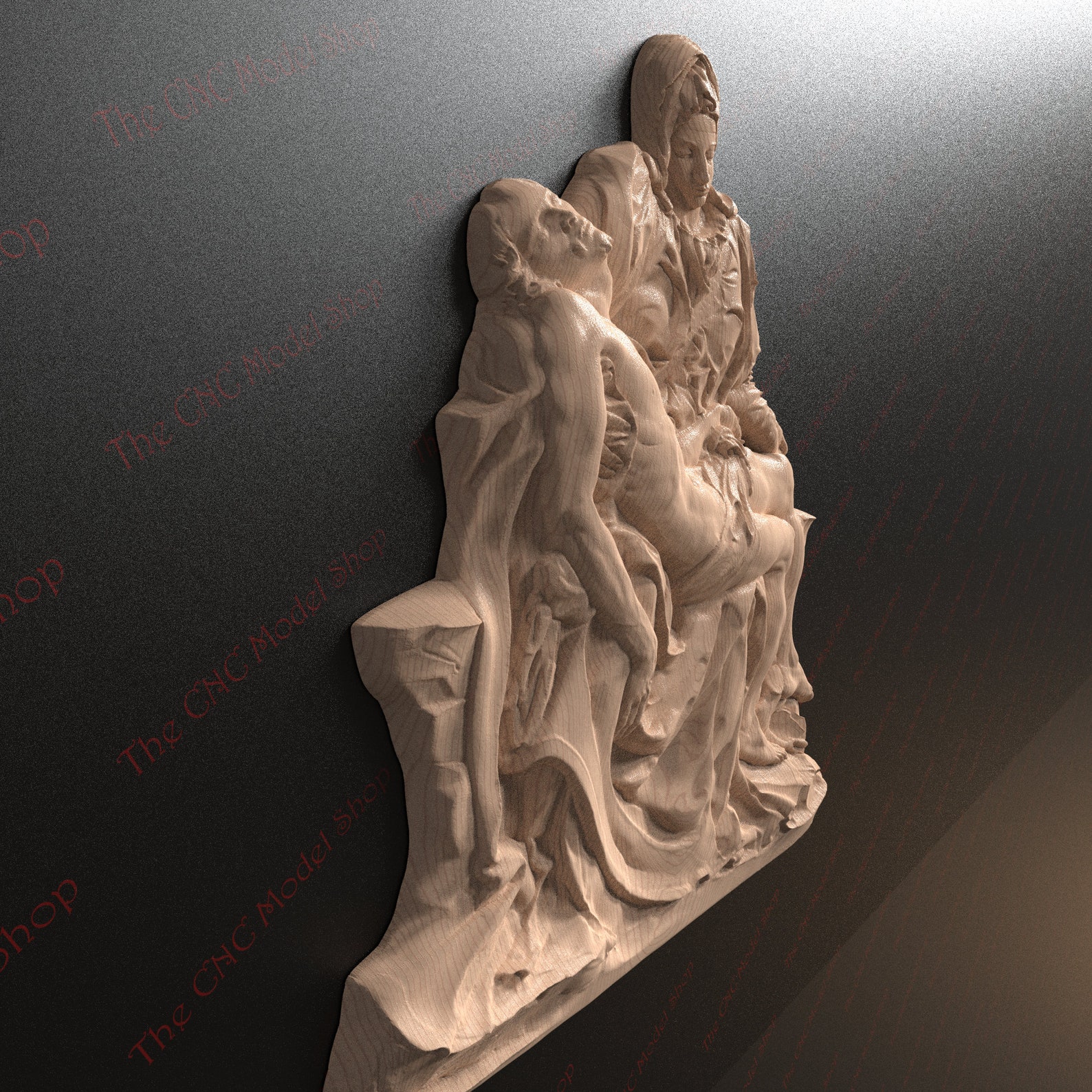 3D Relief STL File of Michelangelo's La Pieta for CNC Relief Carving - Etsy