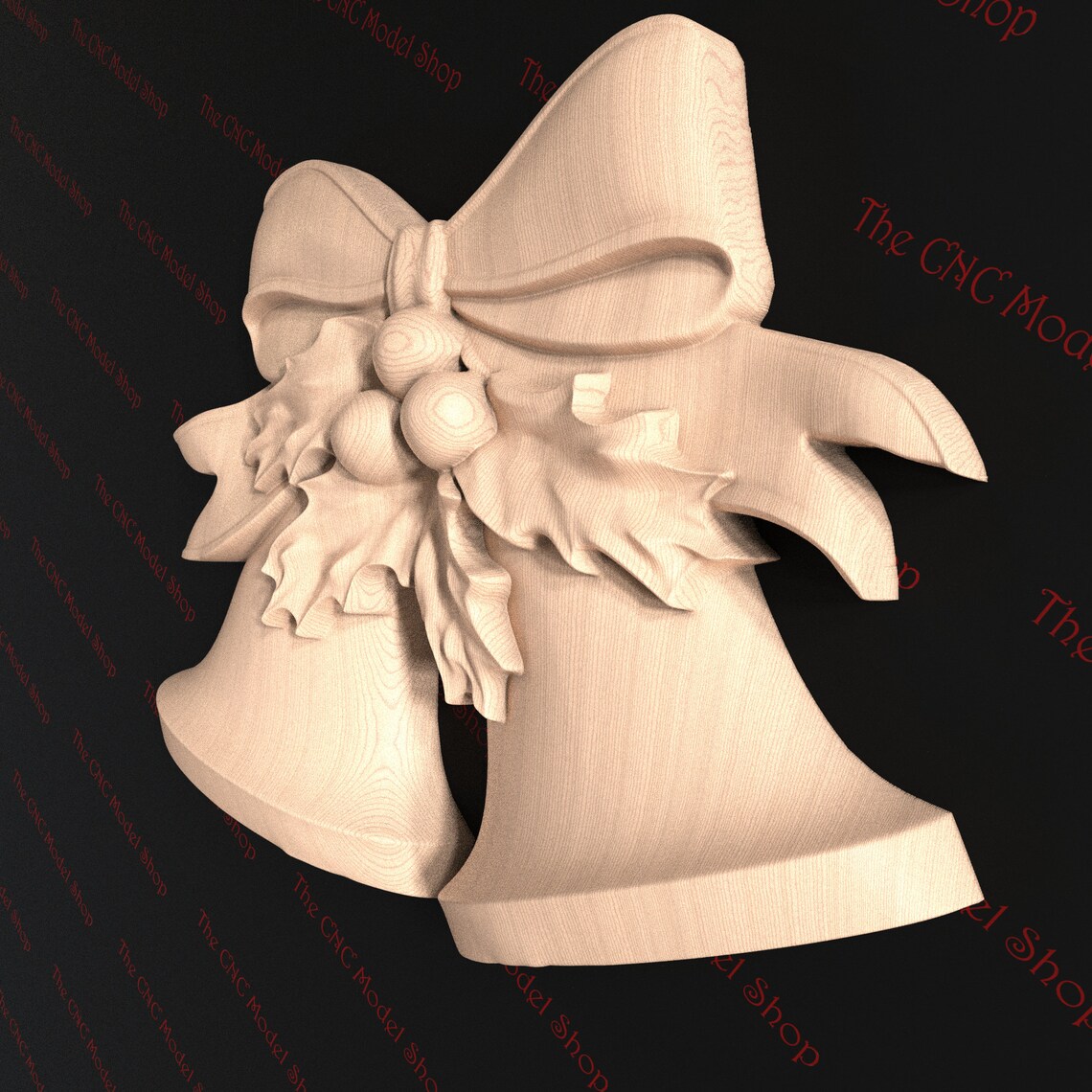 Christmas Bells, 3D Relief STL File for CNC Relief Carving or 3d ...
