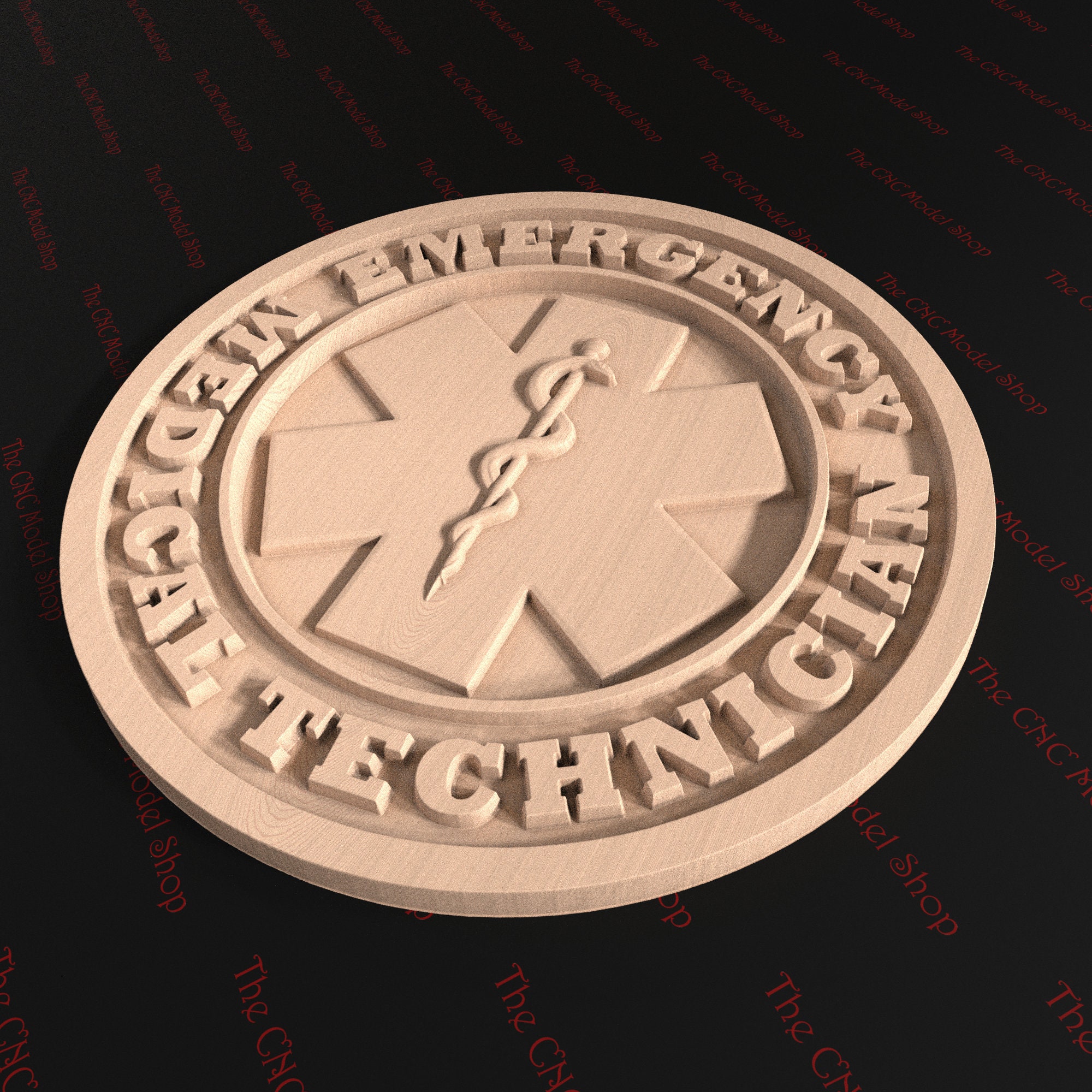 EMT Sign 3d .stl Relief CNC Router File for Cnc Carving - Etsy