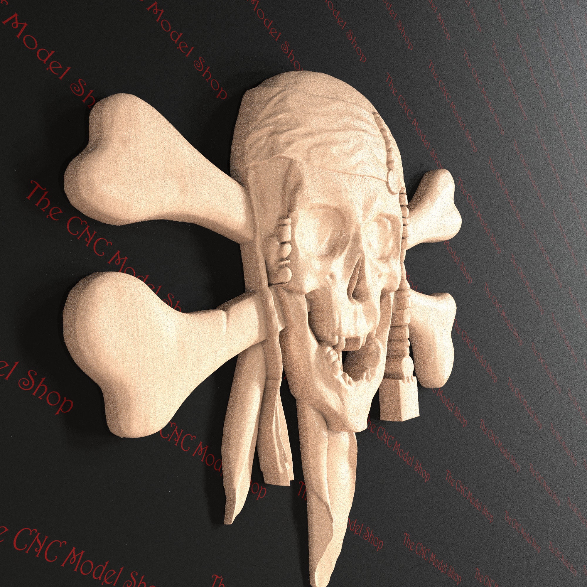 Pirate Skull and Bones 3d Stl Relief File for Cnc Router - Etsy