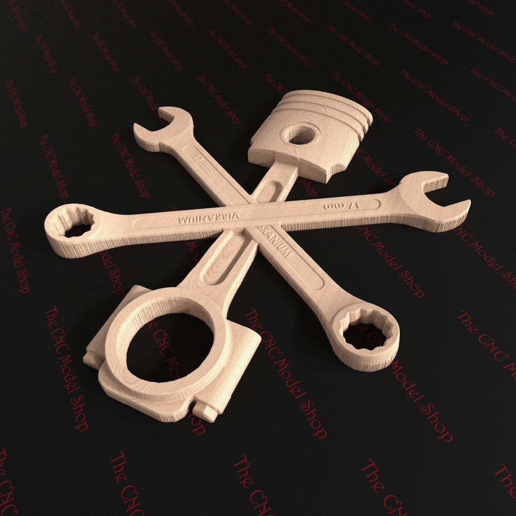 Piston X Wrenches 3D Relief STL File for CNC Router Carving - Etsy Piston X Wrenches 3D Relief STL File for CNC Router Carving - Etsy