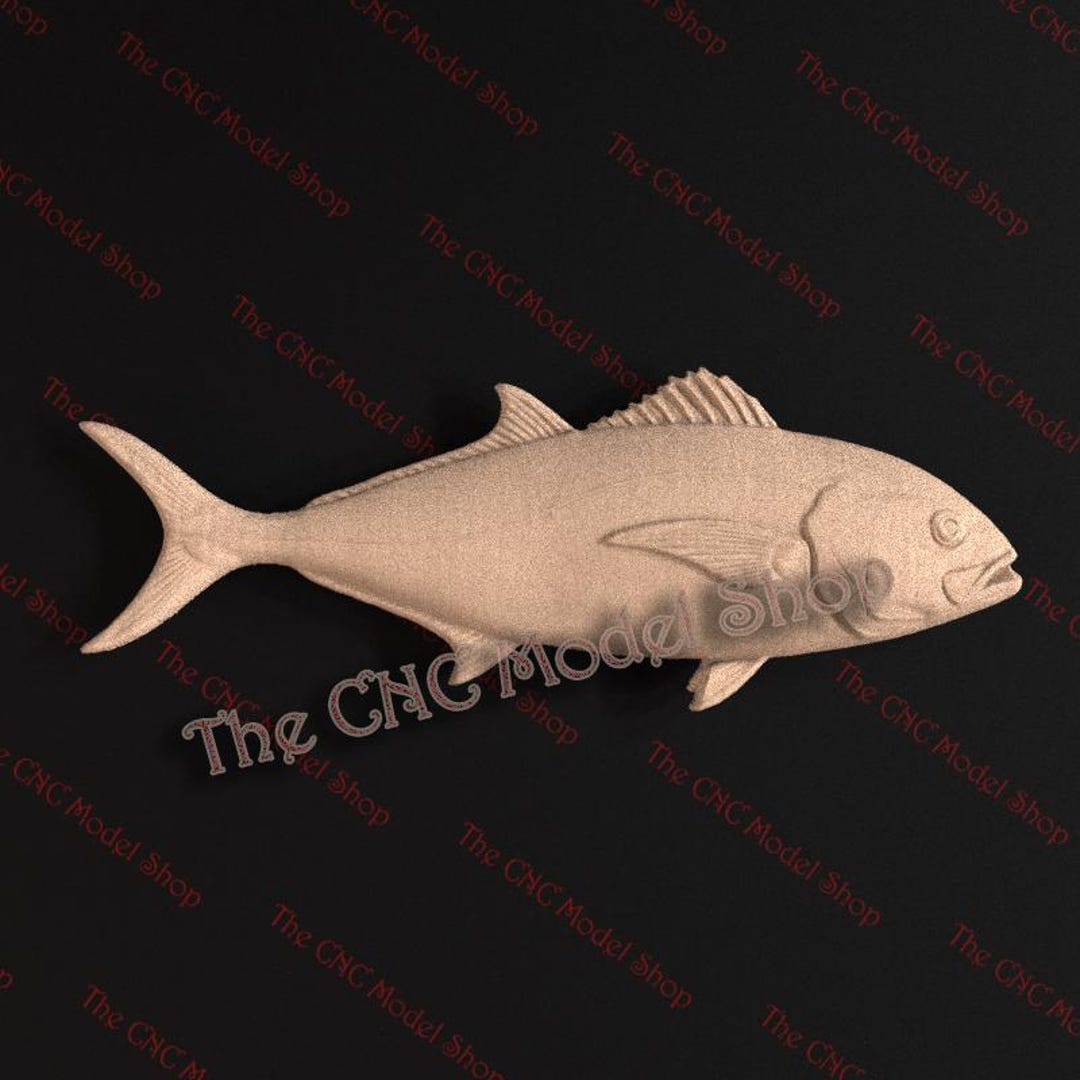 Saltwater Amberjack Fish 3D Relief STL File for CNC Router Carving or ...