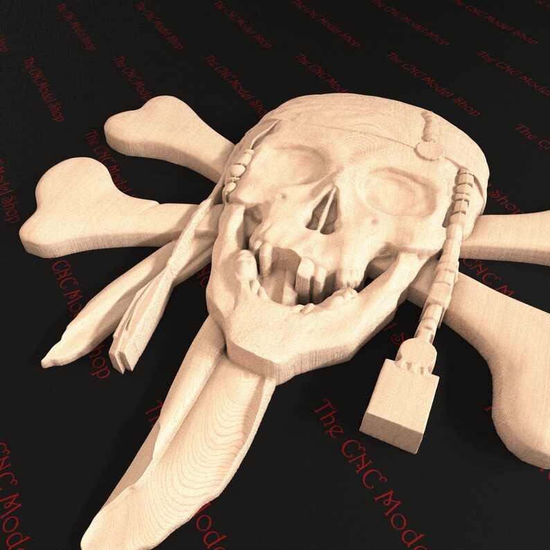 Pirate Skull and Bones 3d Stl Relief File for Cnc Router - Etsy
