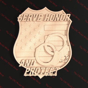 Police Wall Art, Serve Honor and Protect, 3d .stl Relief File for Cnc ...