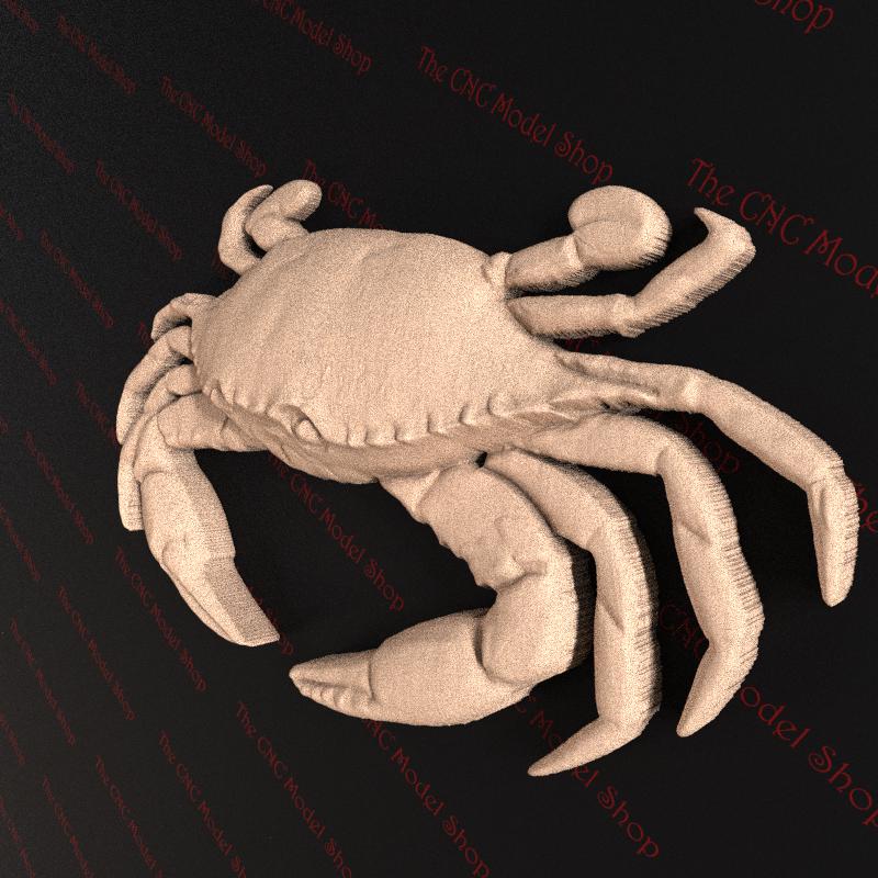 Crab 3D Relief STL File for CNC Router Carving or 3D Resin Printing ...
