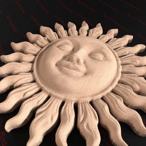 Smiling Sun Face 3D Relief STL File for CNC Router Carving or 3D Resin ...