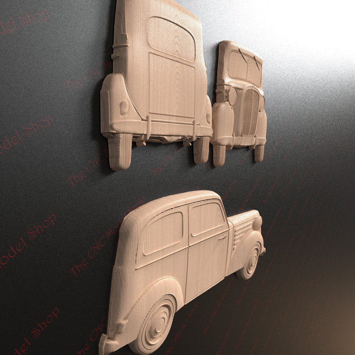 4 Pcs, 3D STL Files of a 1930's Car for Cnc Carving - Etsy