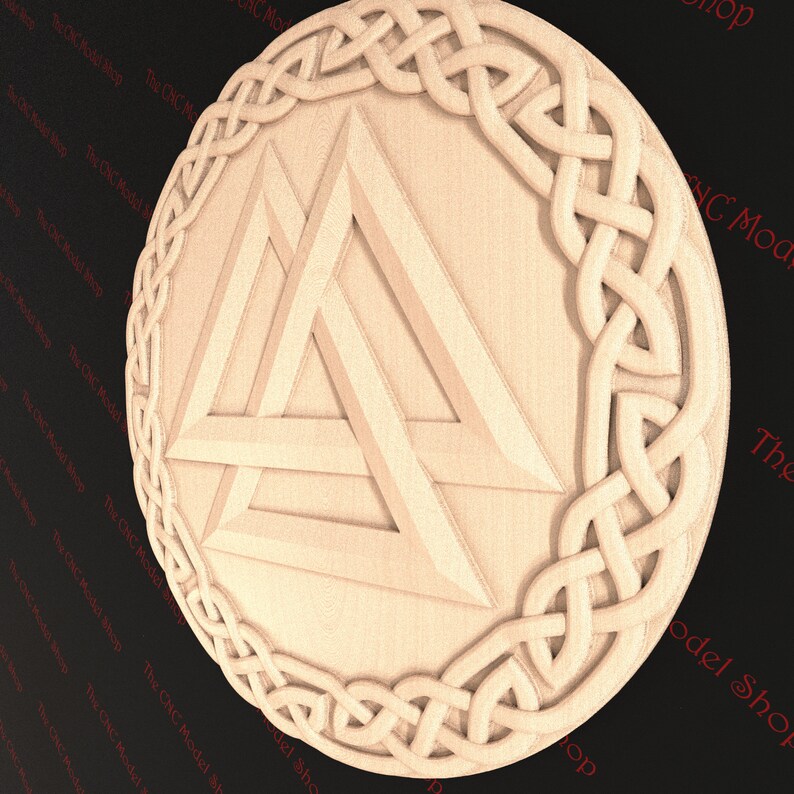 Norse Wall Art Featuring Valknut Symbol 3d Stl Relief File - Etsy