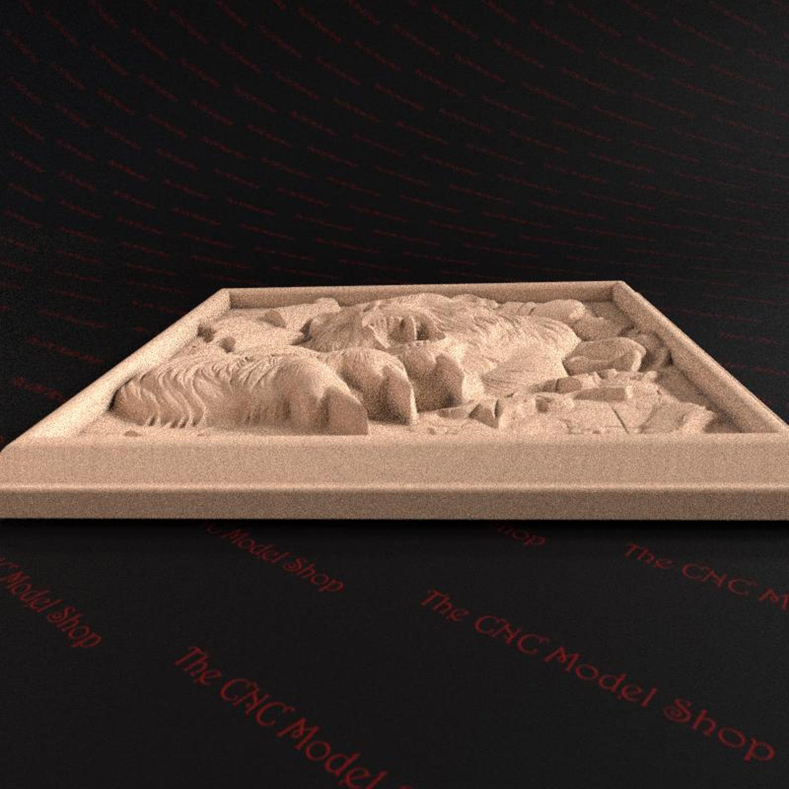 Roaring Bear Wall Break 3D STL Relief File for CNC Router Carving or 3D ...