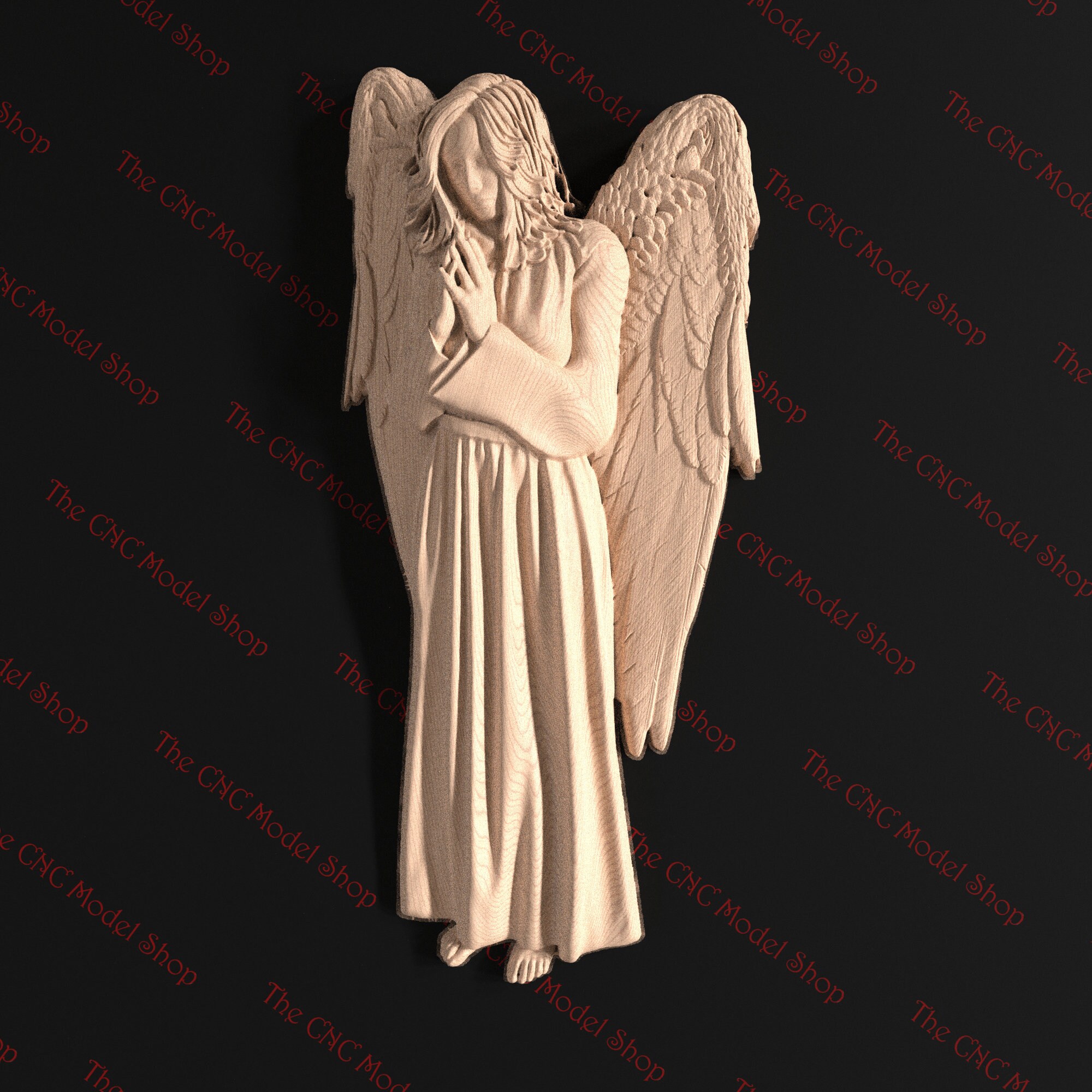 2 Pcs 3D Relief STL Files of a Praying Angel for CNC Carving - Etsy
