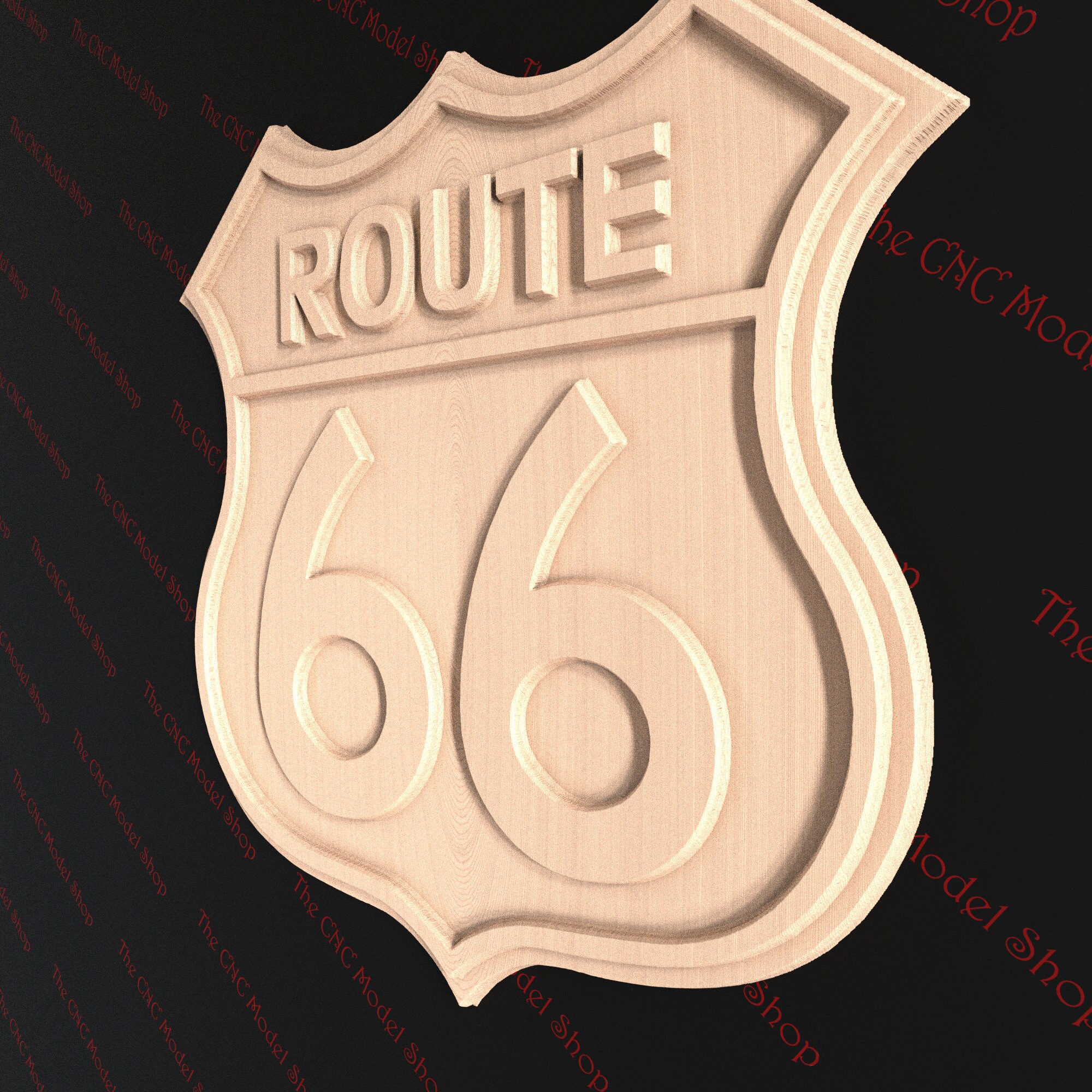 Route 66 Sign, 3d .stl Relief CNC Router File for Cnc Carving ...