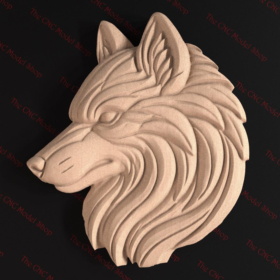 Wolf Head 3D STL Relief File for CNC Router Carving or 3D Resin ...