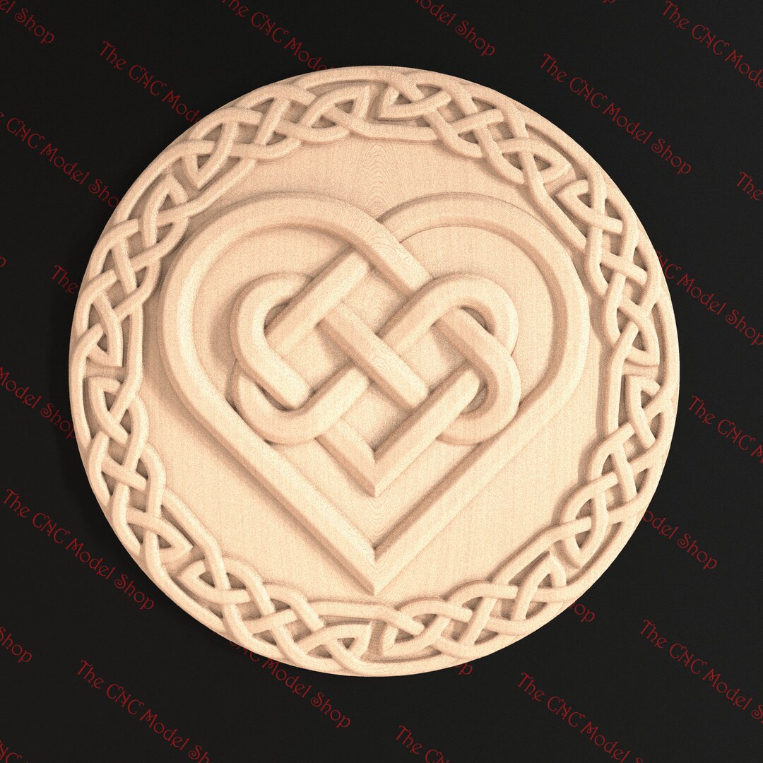 Celtic Wall Art Featuring Bound Hearts Symbol, 3d Stl Relief File for ...