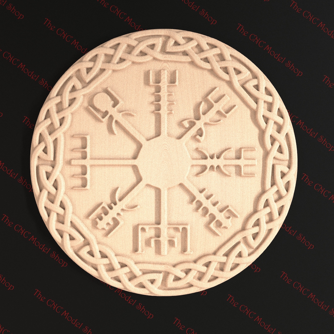 Norse Wall Art Featuring the Viking Compass, Vegvisir, 3d Stl Relief ...