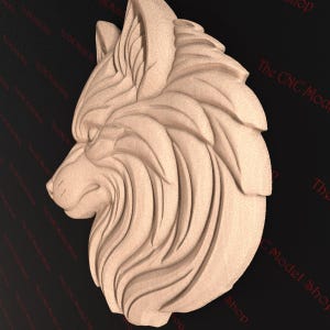 Wolf Head 3D STL Relief File for CNC Router Carving or 3D Resin ...