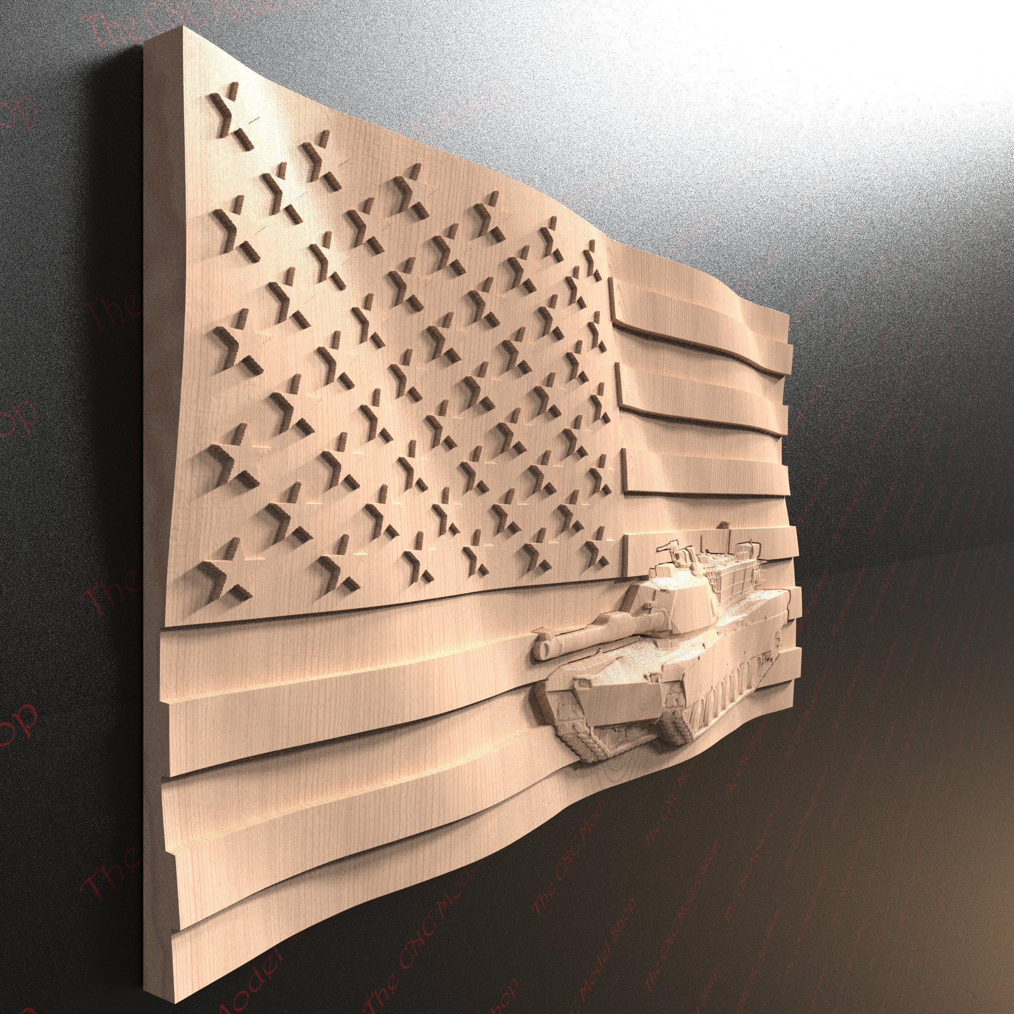 3 Pcs. 3D STL CNC Router File of the American Flag With M1 - Etsy