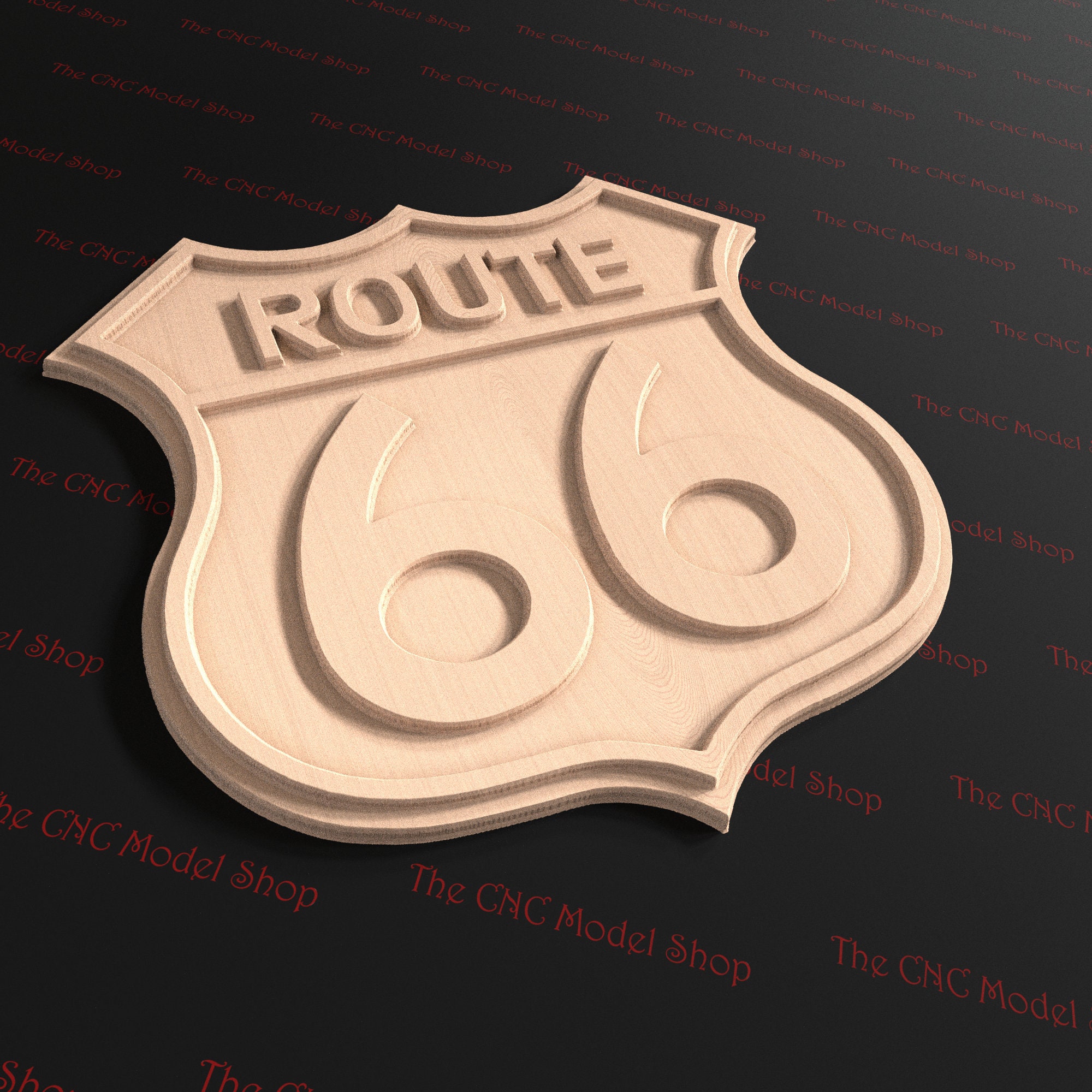 Route 66 Sign 3d .stl Relief CNC Router File for Cnc Carving - Etsy
