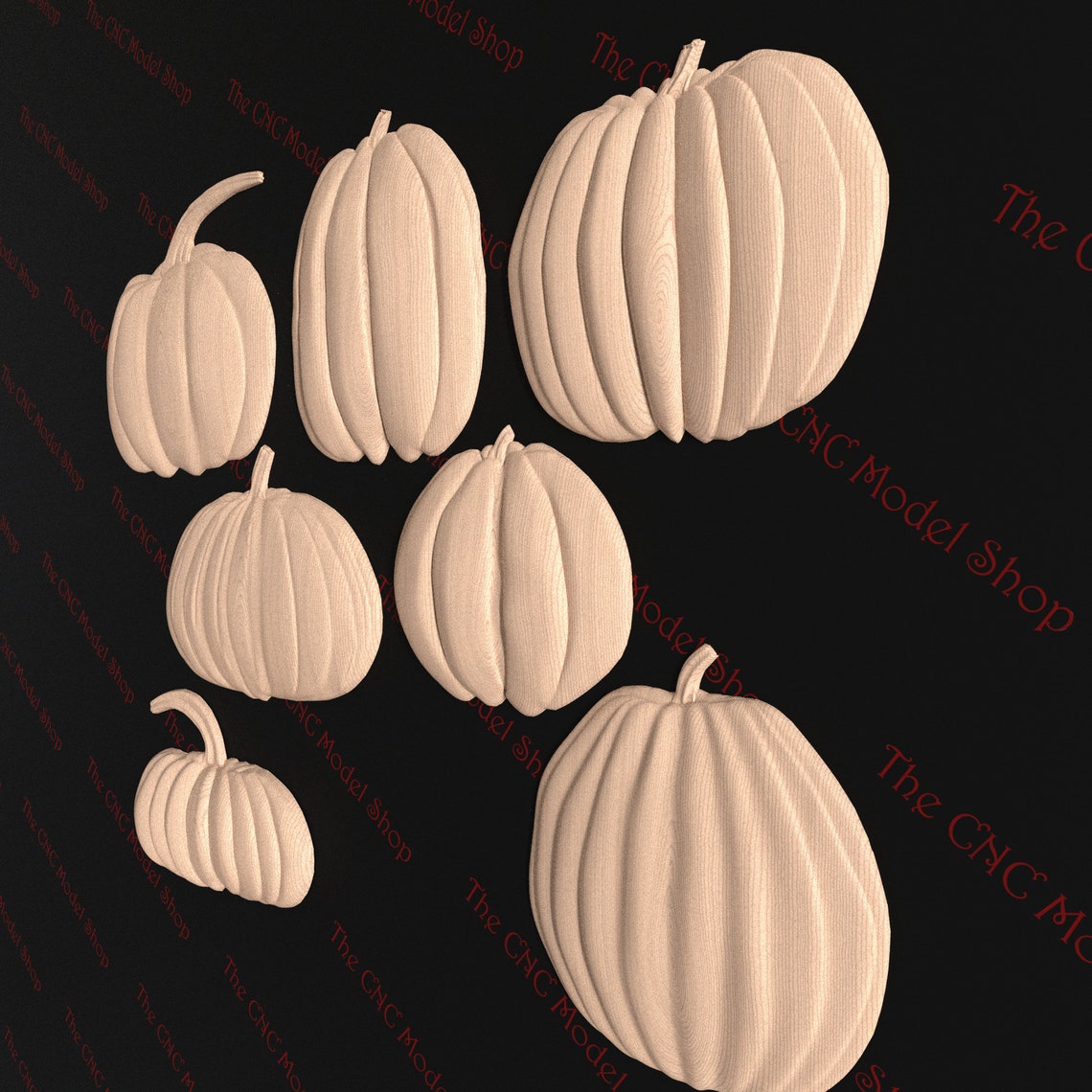 3D Relief STL File, Fall Pumpkin Pack 1 for CNC Router Carving - Etsy