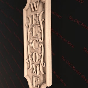 Welcome Sign, 3D Relief STL File for CNC Router Carving - Etsy