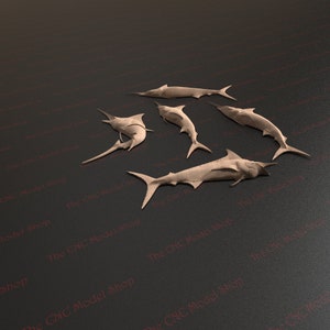10 Pcs, 3D Relief STL Files of a Marlin - Etsy