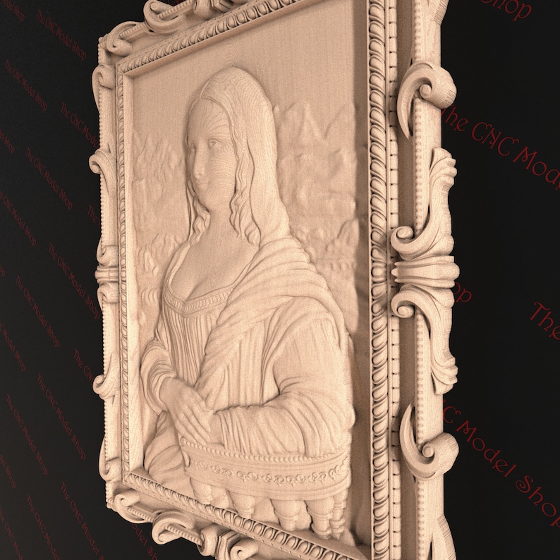 3d STL Relief File File of the Mona Lisa for CNC Router Carving - Etsy