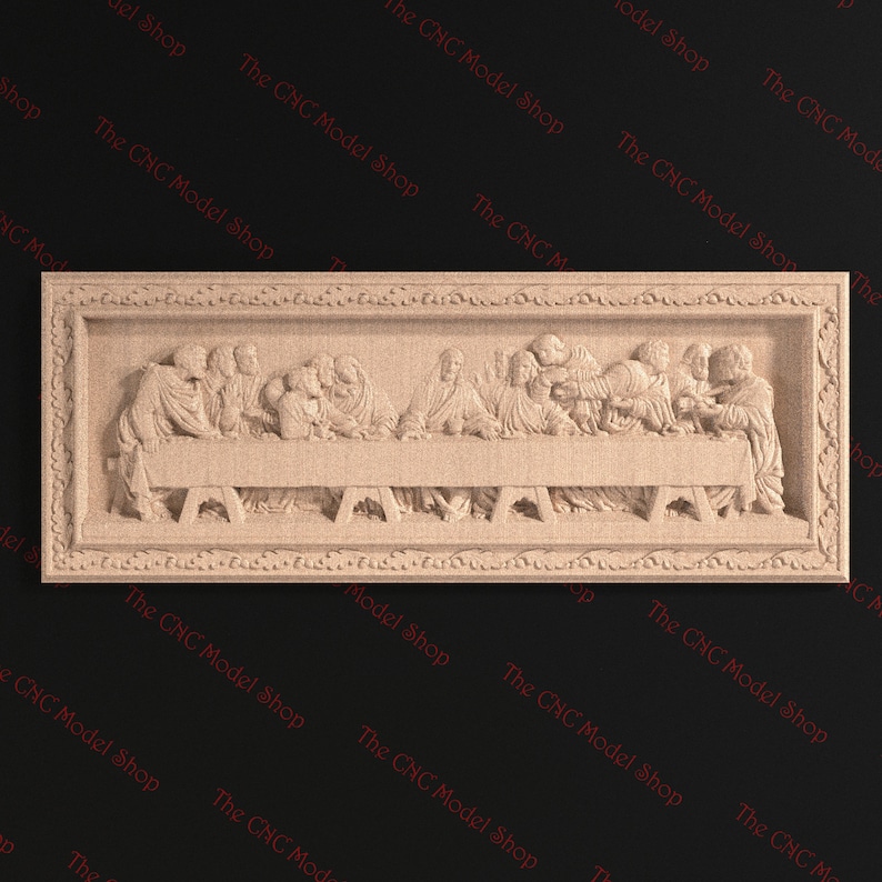 3d Relief Stl File Of The Last Supper For Cnc Carving Etsy España