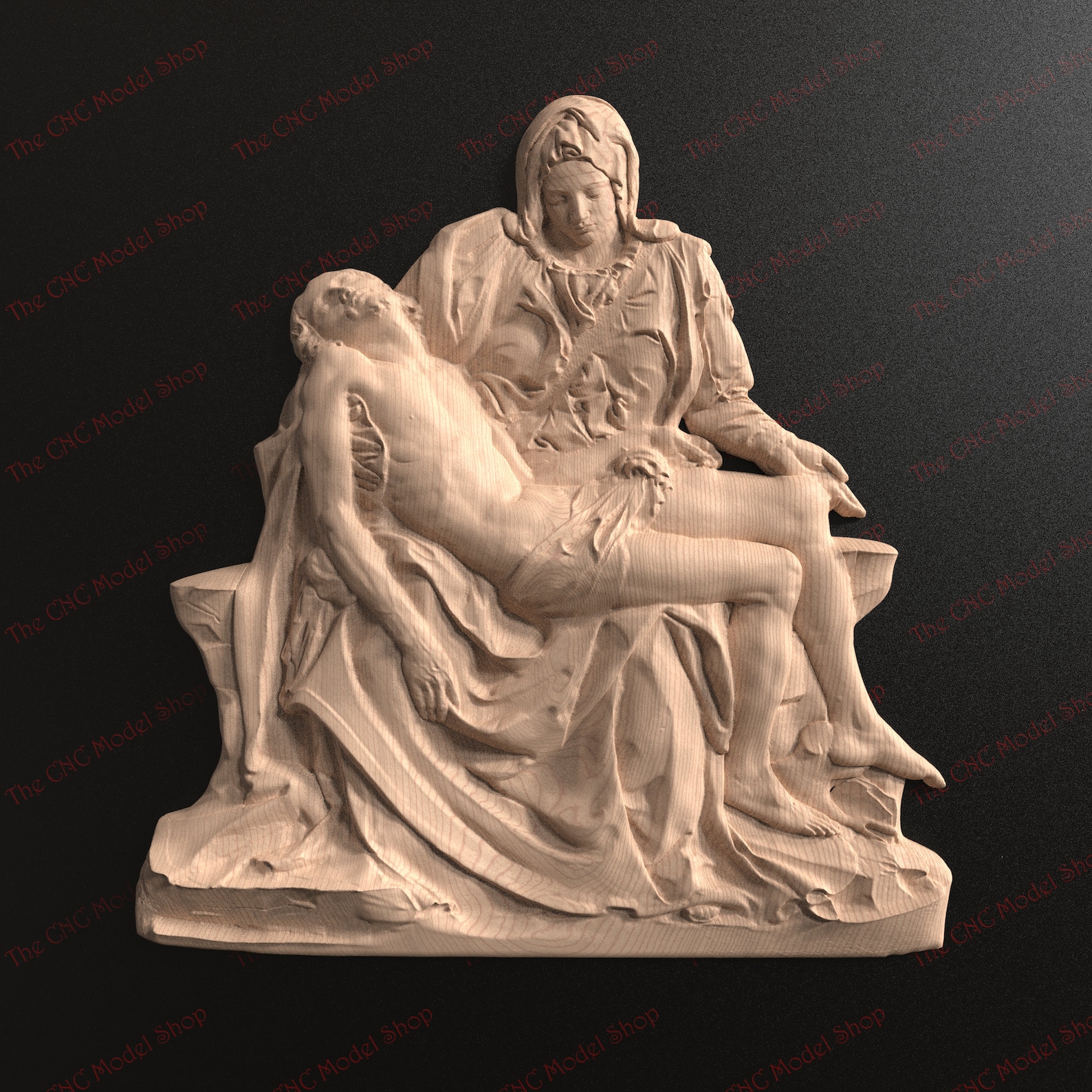 3D Relief STL File of Michelangelo's La Pieta for CNC Relief Carving - Etsy