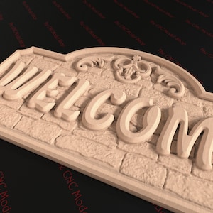 Welcome Sign, 3D Relief STL File for CNC Router Carving - Etsy