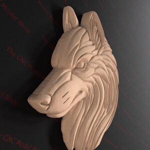 Wolf Head 3D STL Relief File for CNC Router Carving or 3D Resin ...