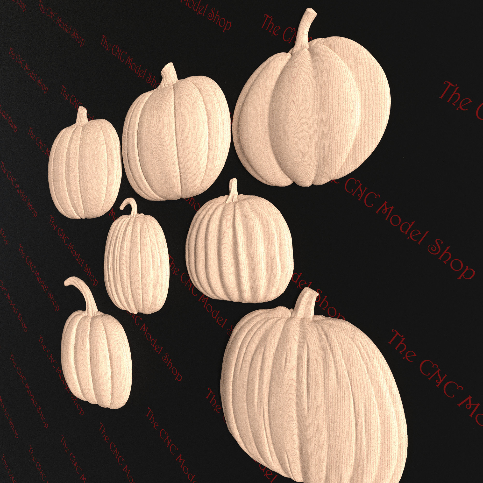 3D Relief STL File, Fall Pumpkin Pack 2 for CNC Router Carving - Etsy