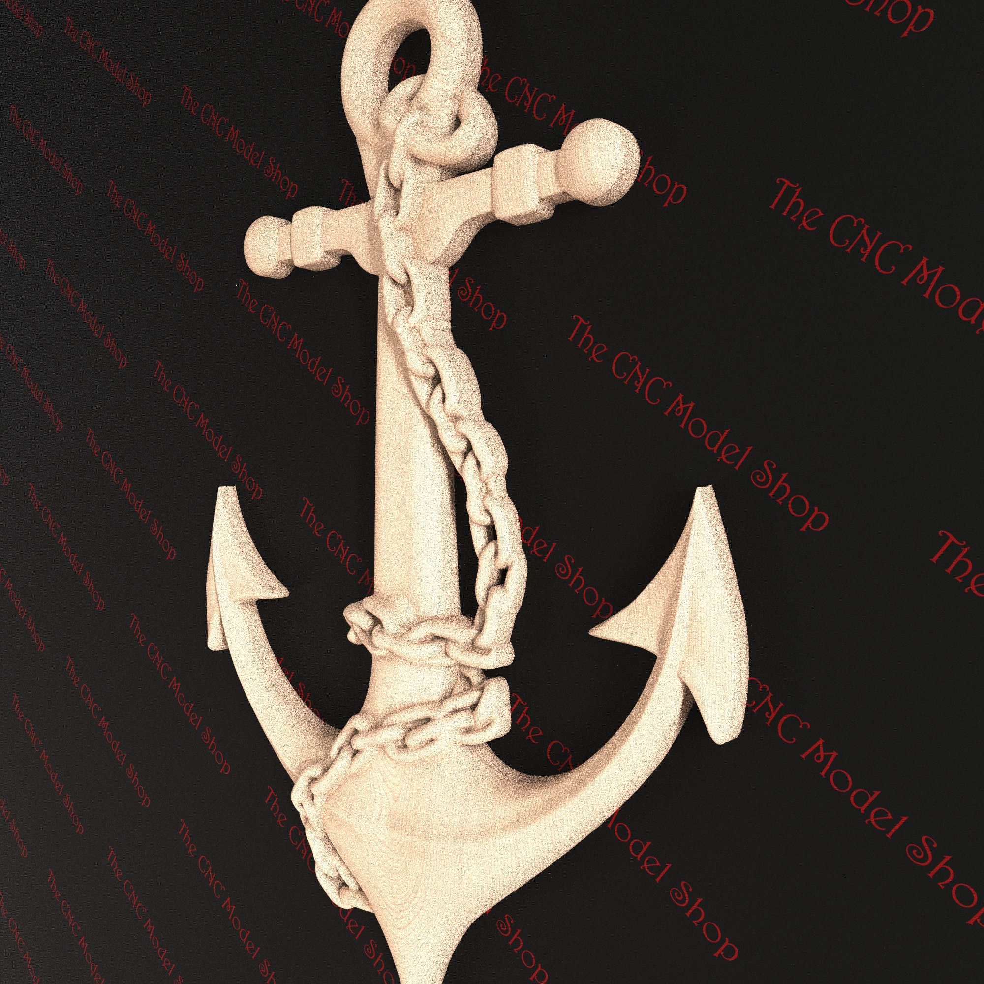 Ships Anchor With Chain 3d .stl Relief CNC Router File for - Etsy