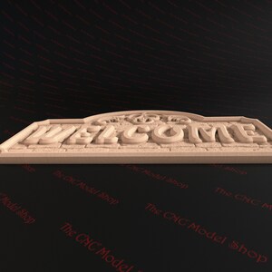 Welcome Sign, 3D Relief STL File for CNC Router Carving - Etsy