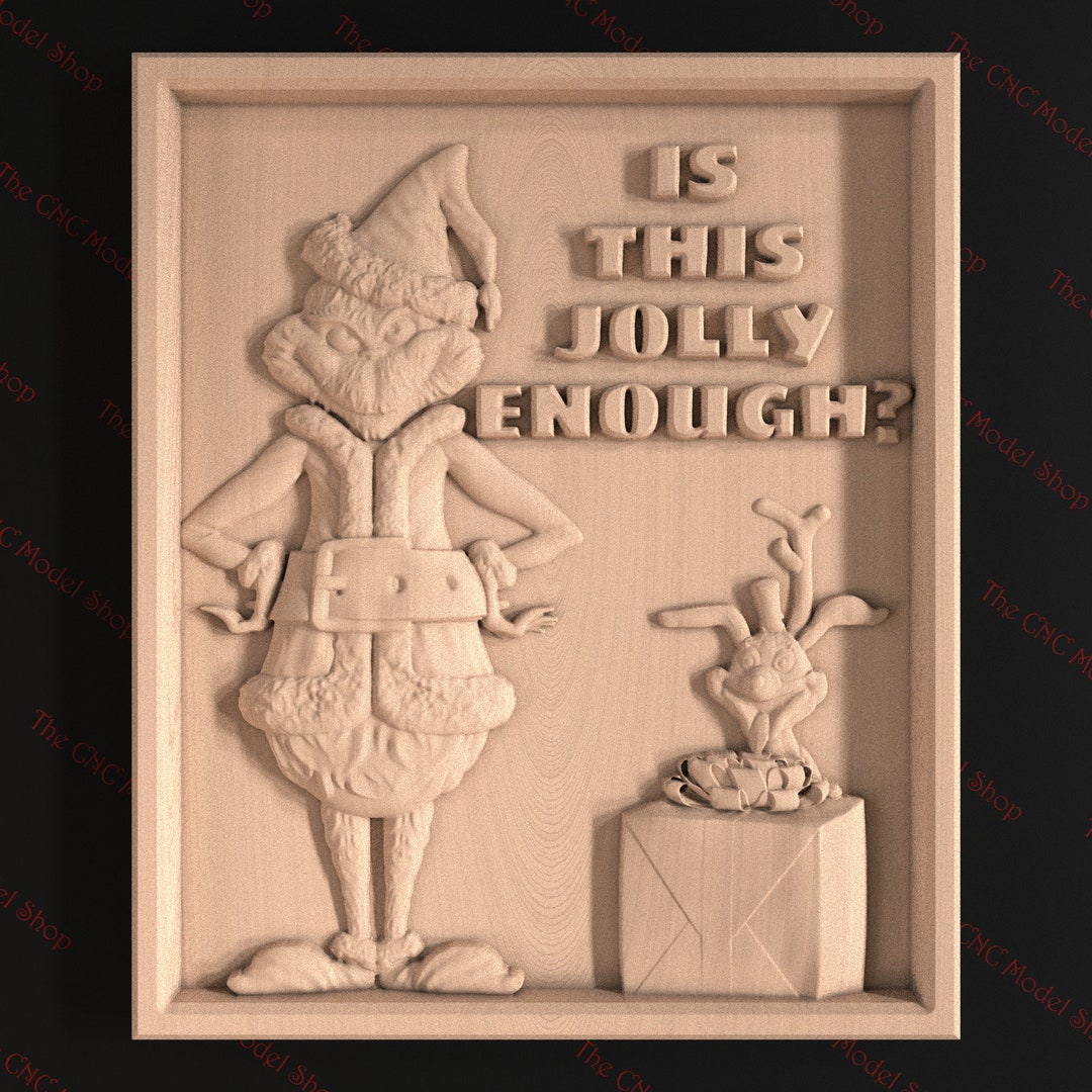 3D STL Relief File of a Christmas Holiday Sign, is This Jolly Enough ...