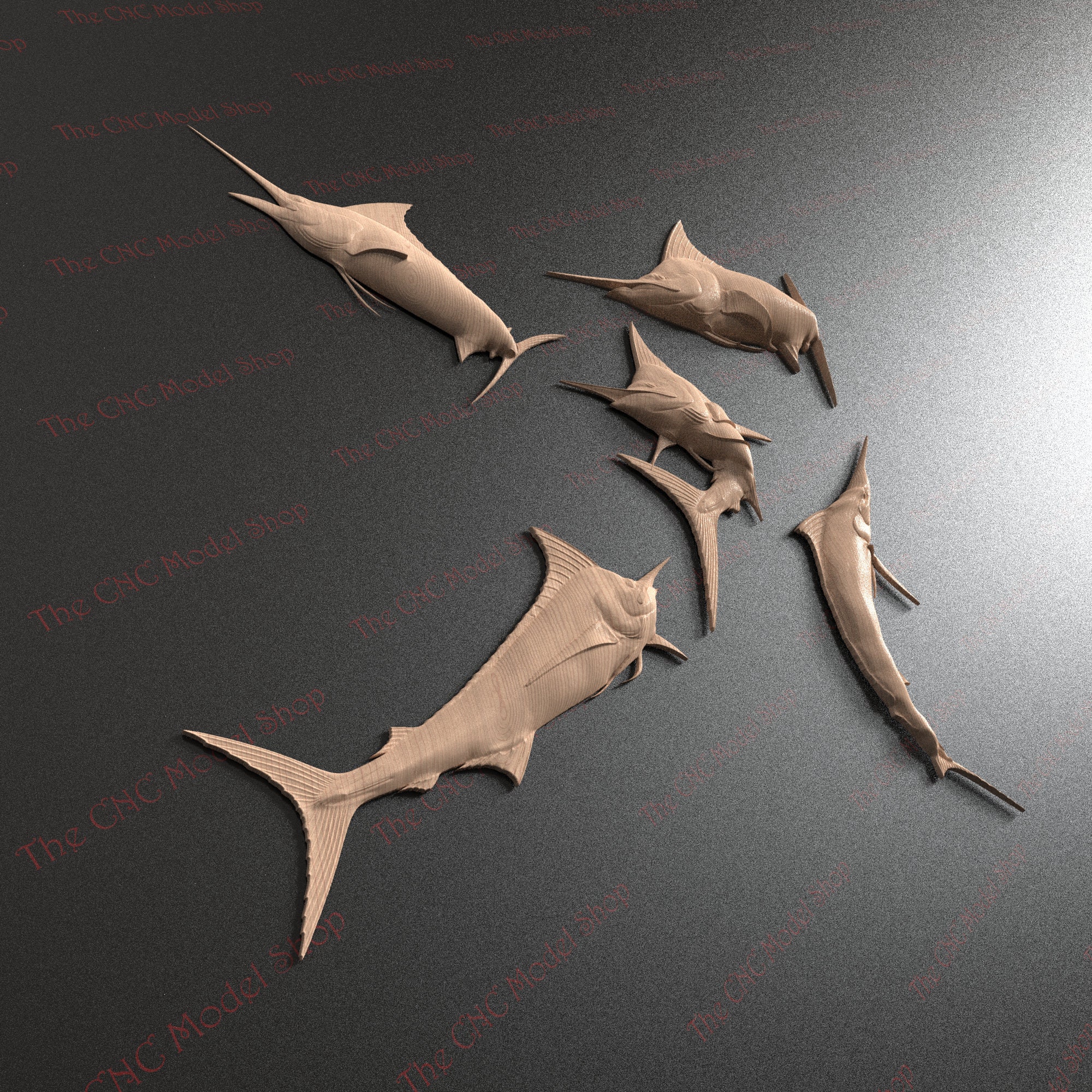 10 Pcs 3D Relief STL Files of a Marlin - Etsy