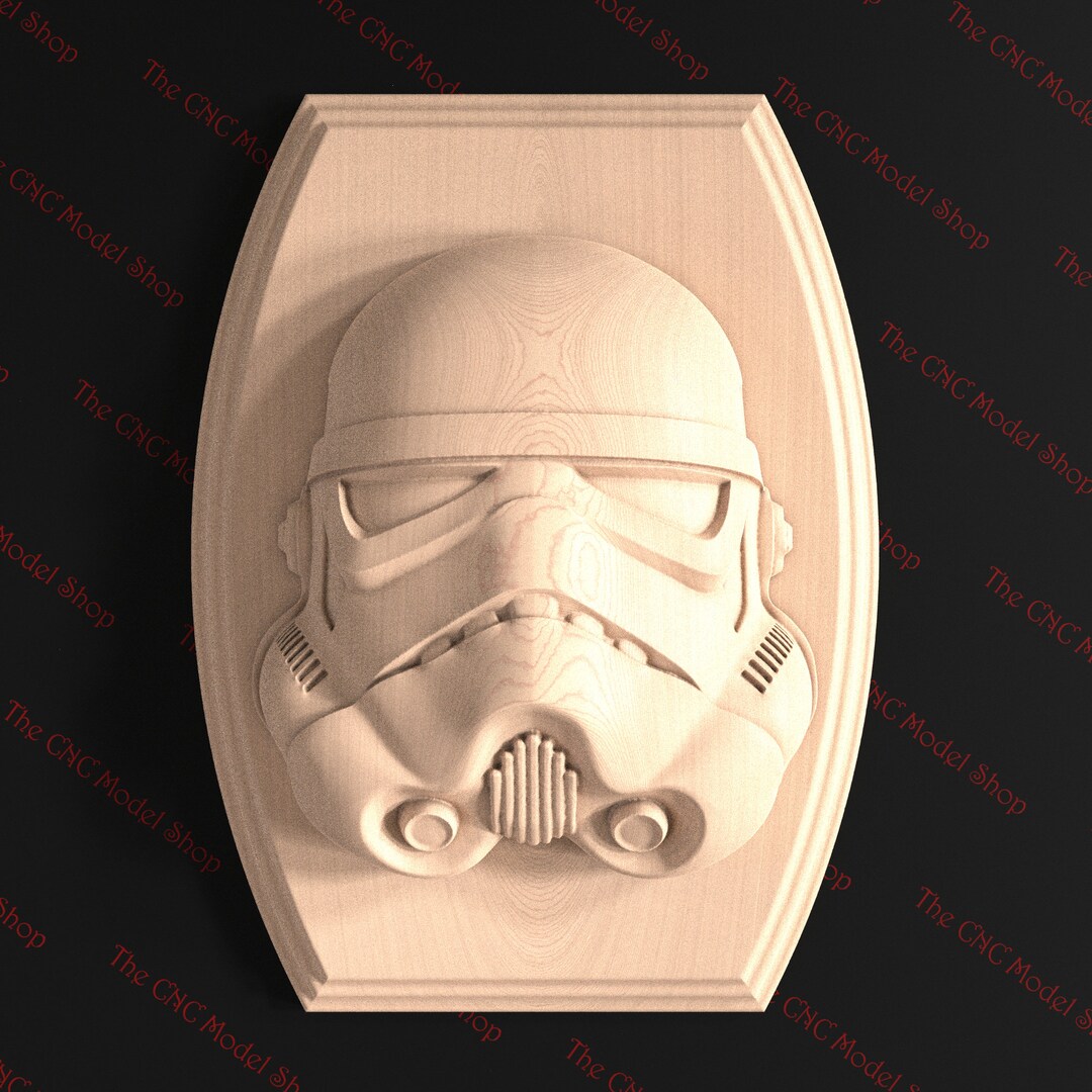 SW Heads-trooper, 3d Relief STL File for Cnc Router Carving, Engraving ...