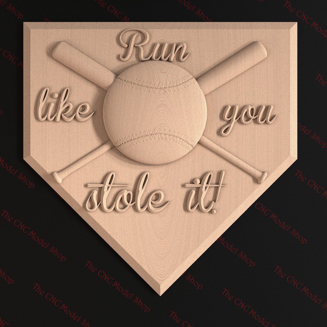 2 Pcs, Baseball Sign, 3d Stl Relief CNC Router File for Cnc Carving ...