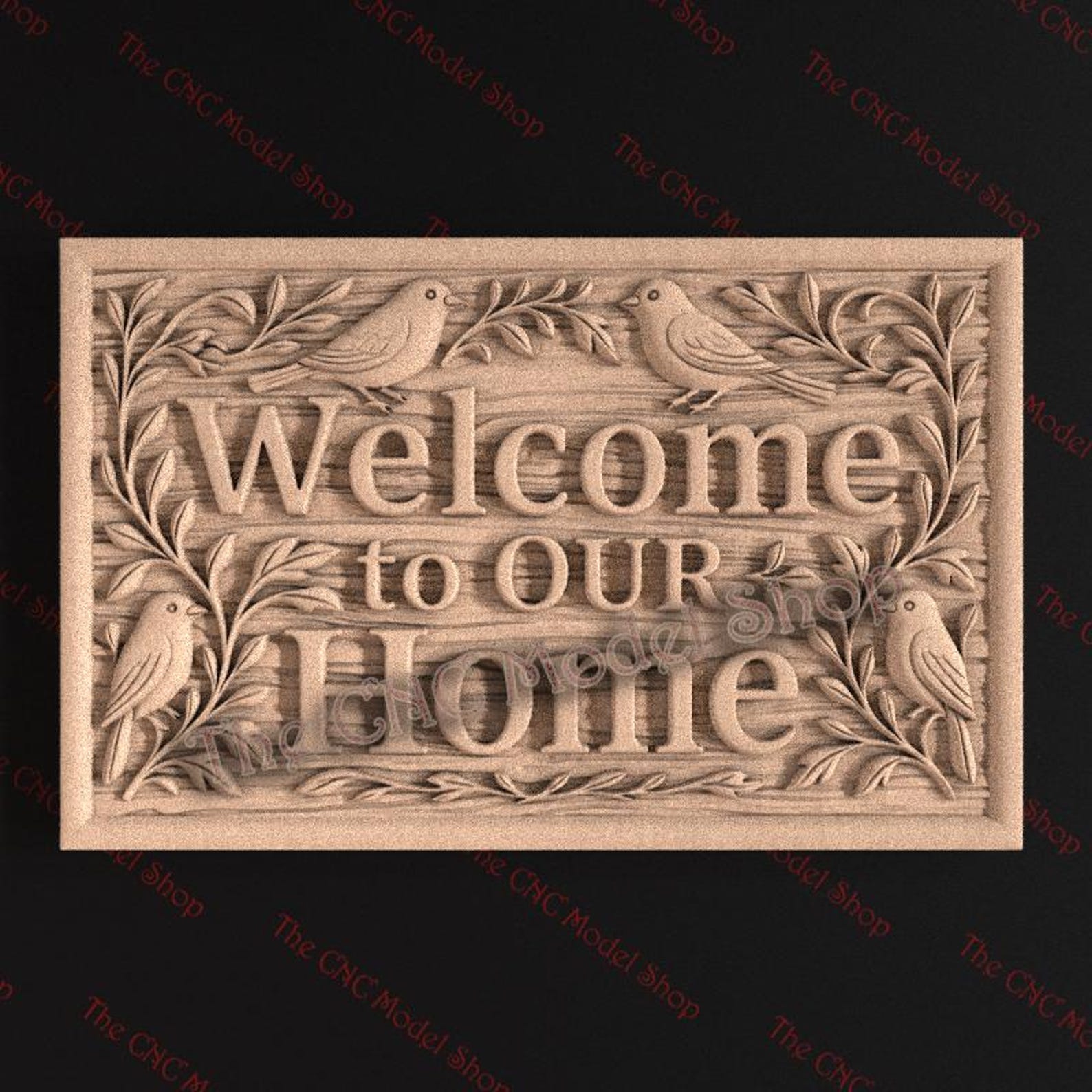 Home Sweet Home 3D Relief STL File for CNC Router Carving or 3D Resin ...