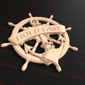 Nautical Sign: Hold Fast, 3d .stl Relief File for Cnc Router Carving ...